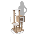 Buy Catit Vesper High Base Cat Tree And Scratcher Oak Online | Better ...
