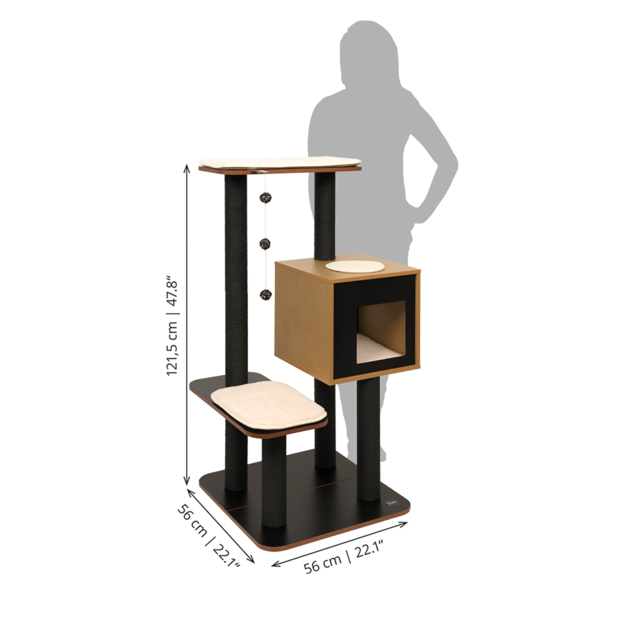 Buy Catit Vesper High Base Cat Tree And Scratcher Black Online | Better ...
