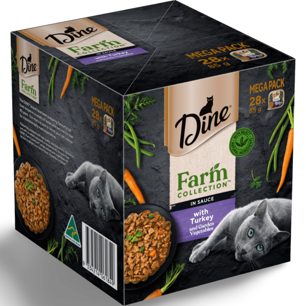 Buy Dine Farm Collection Turkey With Garden Vegetables Wet Cat Food ...
