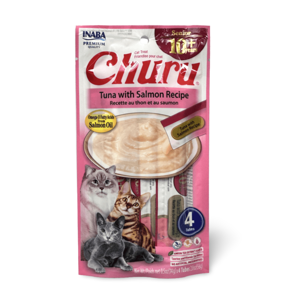 Buy Inaba Churu For Senior Cat 10 Plus Tuna With Salmon Recipe Cat ...