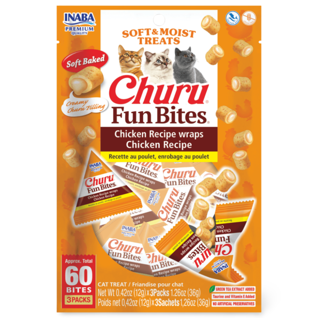 Buy Inaba Churu Fun Bites Chicken Recipe Wraps Chicken Recipe Cat ...
