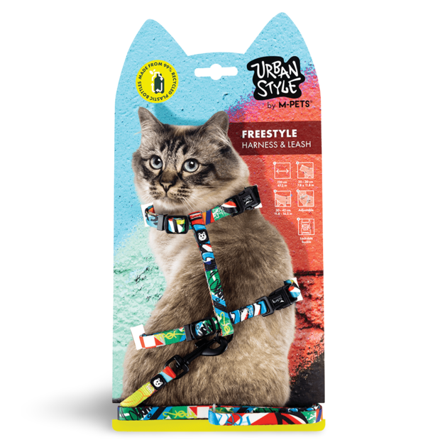 Buy M Pets Urban Style Freestyle Cat Harness And Leash Set Online ...