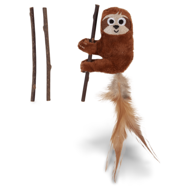 Buy Mad Cat Sloth Silverine Stick Plush Cat Toy Online | Better Prices ...