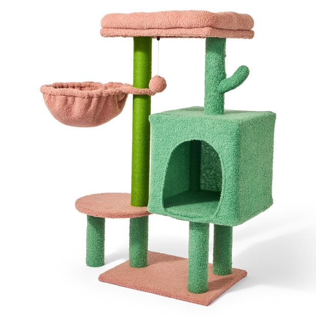 Buy Paws For Life Cat Scratching Tree Pink And Green Online | Better ...