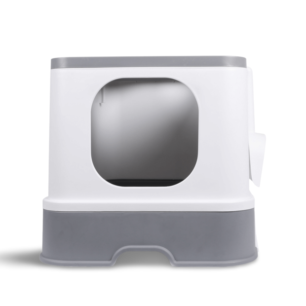 Buy Pawz Fully Enclosed Odour Control Cat Litter Box Grey Online ...