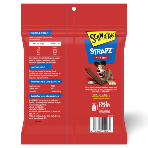 Buy Schmackos Strapz Beef Flavour Dog Treats Online | Low Prices, Free ...