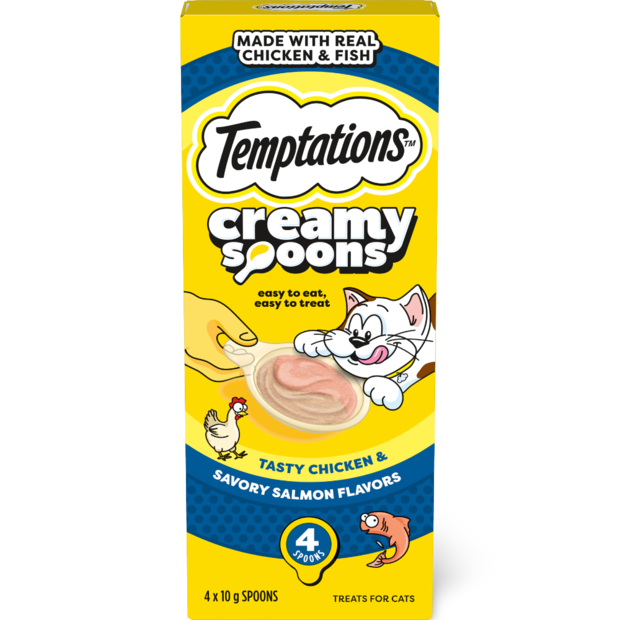 Buy Temptations Creamy Spoons Tasty Chicken And Savoury Salmon Flavour ...
