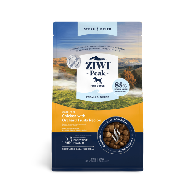Buy Ziwi Peak Steam And Dried Cage Free Chicken With Orchard Fruits Dry Dog Food Online | Better ...
