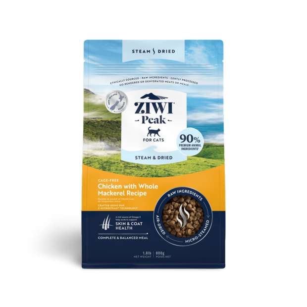 Buy Ziwi Peak Steam And Dried Cage Free Chicken With Whole Mackerel Dry Cat Food Online | Better ...