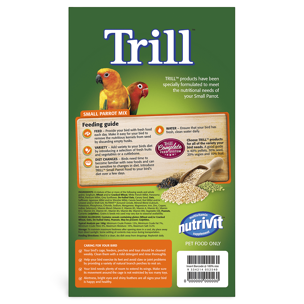 Buy Trill Small Parrot Mix Online | Better Prices At Pet Circle