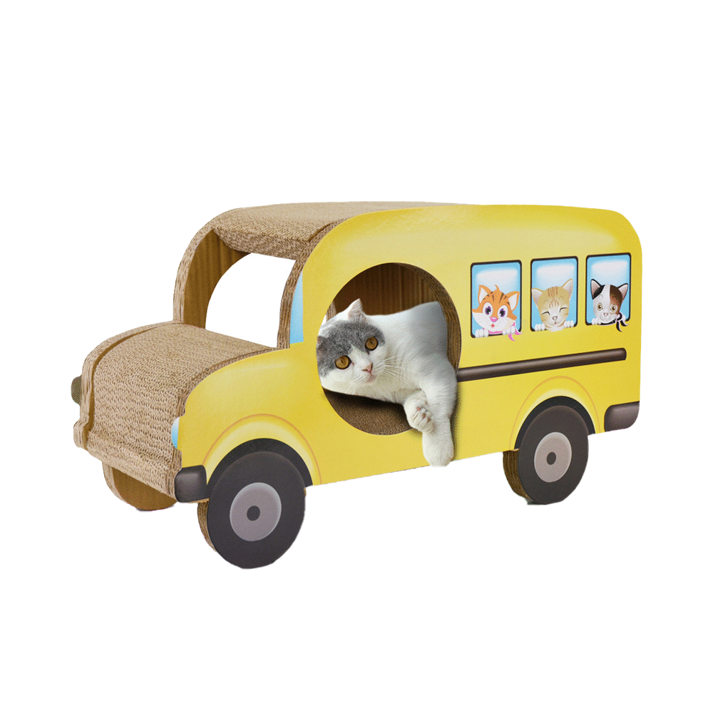 Buy Zodiac Cat Scratcher Yellow Bus Online | Better Prices At Pet Circle